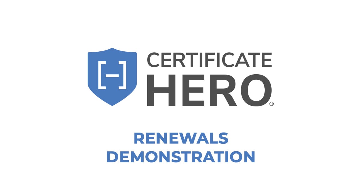 Certificate Hero Renewals Demo